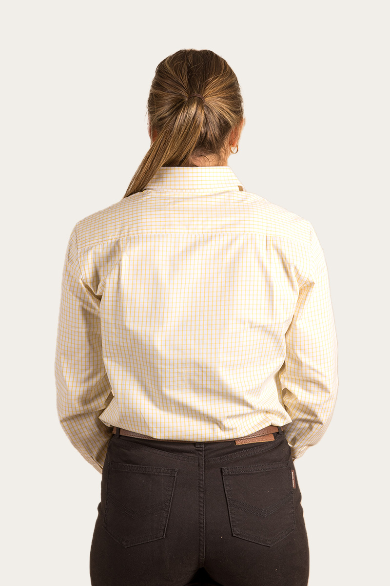 221131CO Ray White Womens Heritage Dress Shirt - Yellow Check | Ray ...